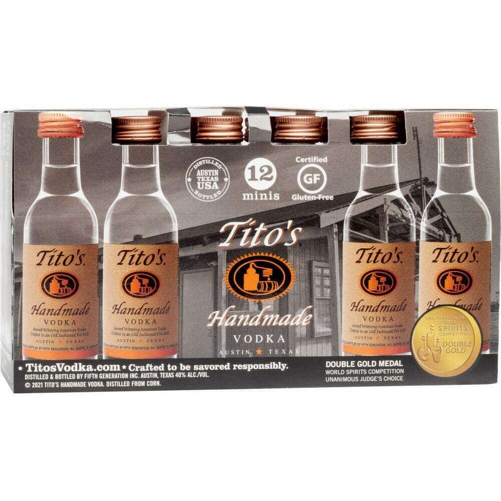 Buy Tito's Vodka 12 x 50 ml | Mini Alcohol Bottles Online - Bourbon Central